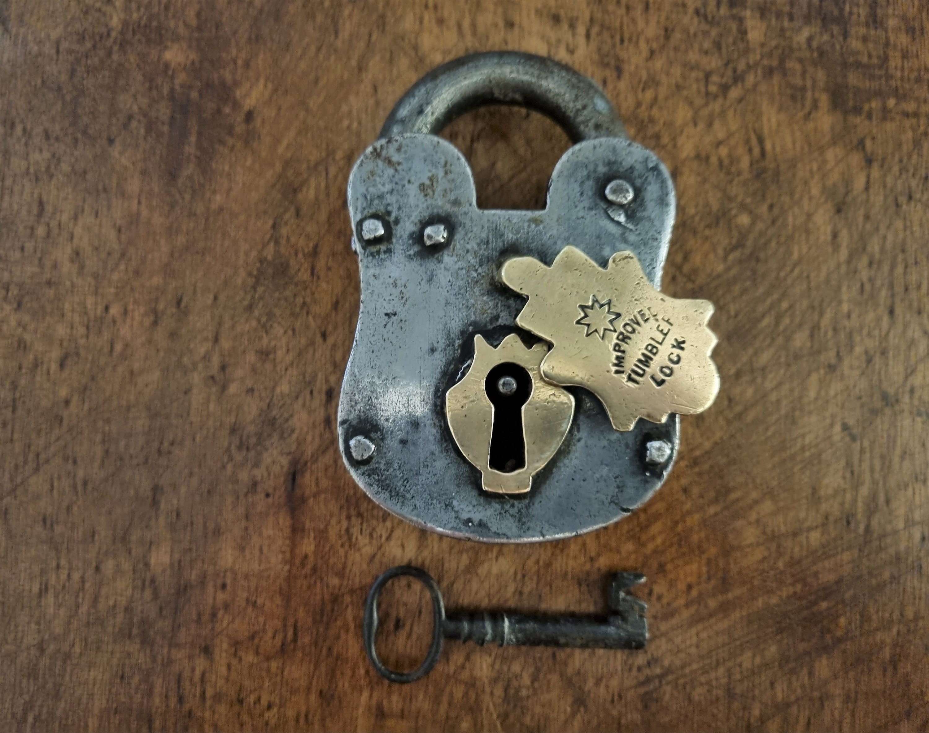 Large Padlock Victorian Improved Tumbler Lock and Key - Etsy