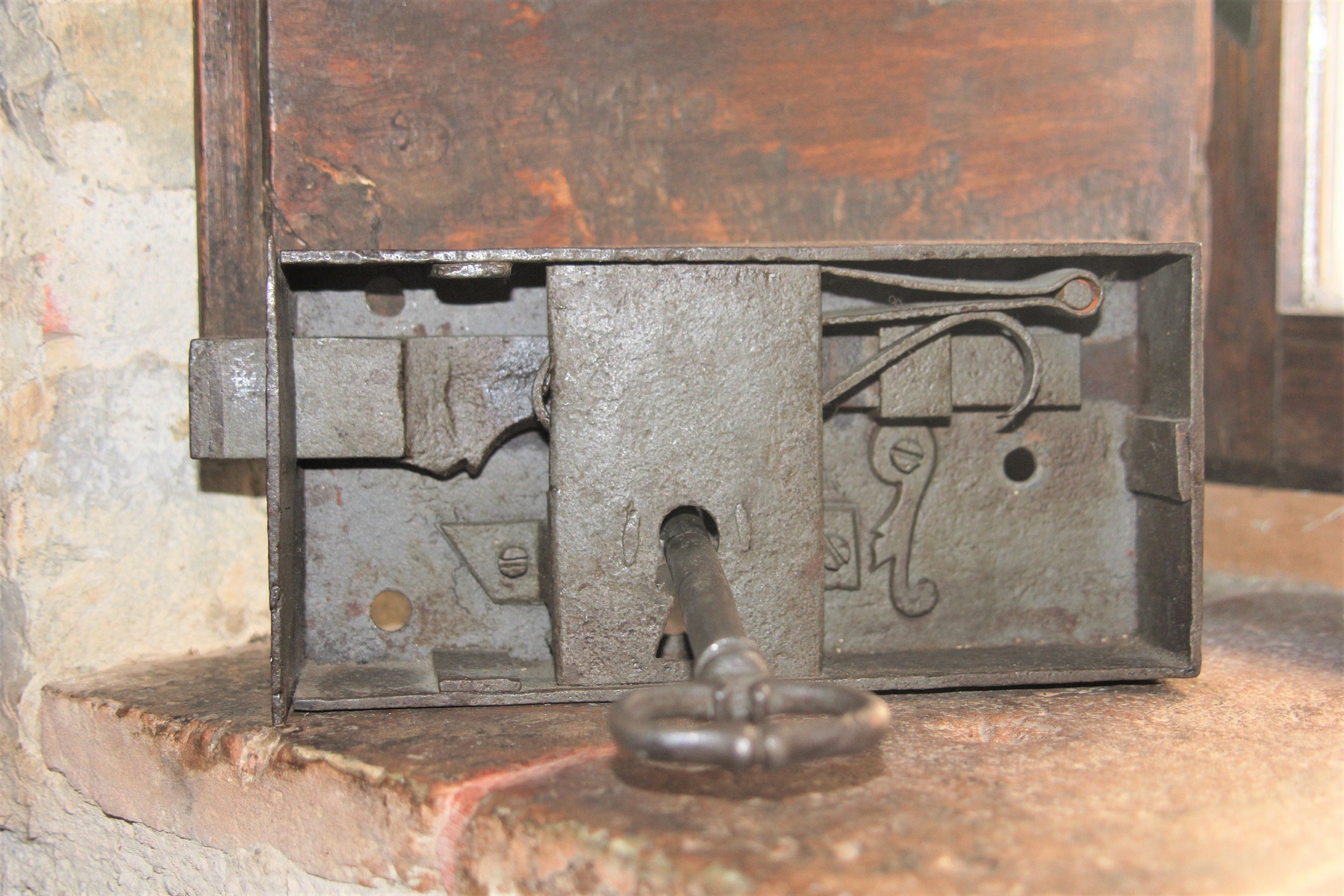 Early 19th Century French Rim Lock & Key With Integral Spring Lever - Etsy