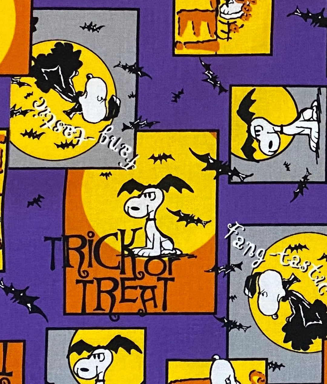Vampire Snoopy Halloween Fabric Peanuts Trick or Treat OOP - Etsy