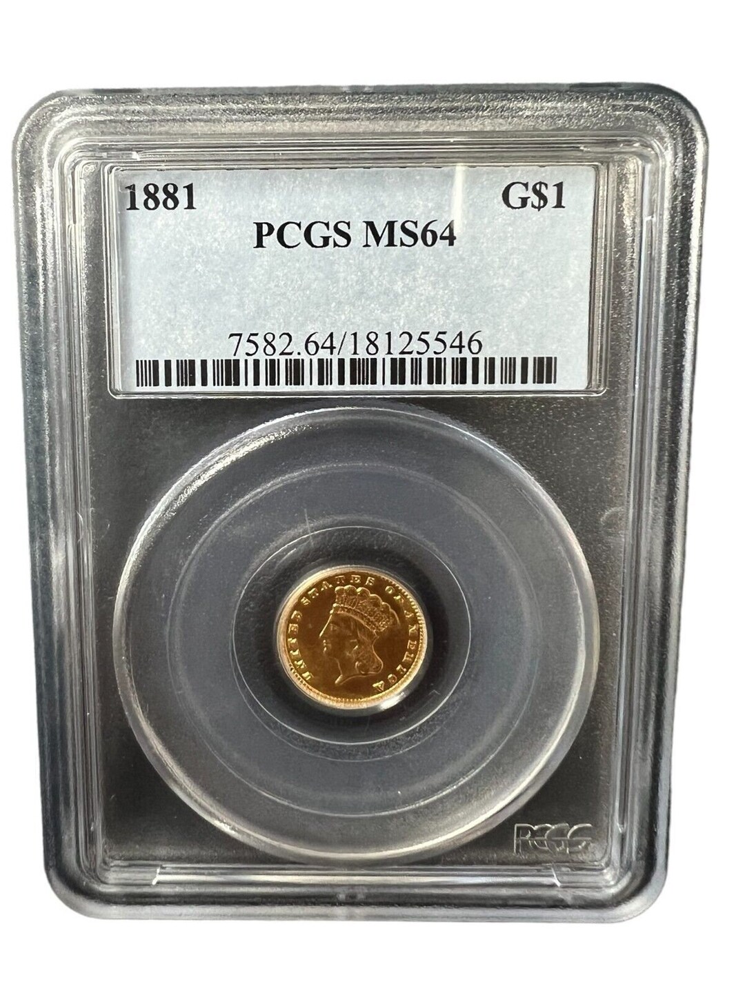 1881 Indian Liberty Gold Dollar 1 PCGS No. 7582 - Etsy