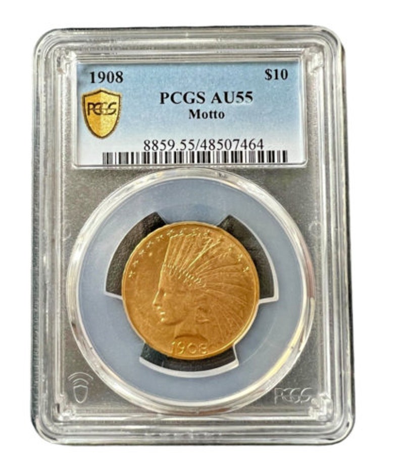 1908 Dollar 10 Gold Indian Head PCGS AU55 - Etsy