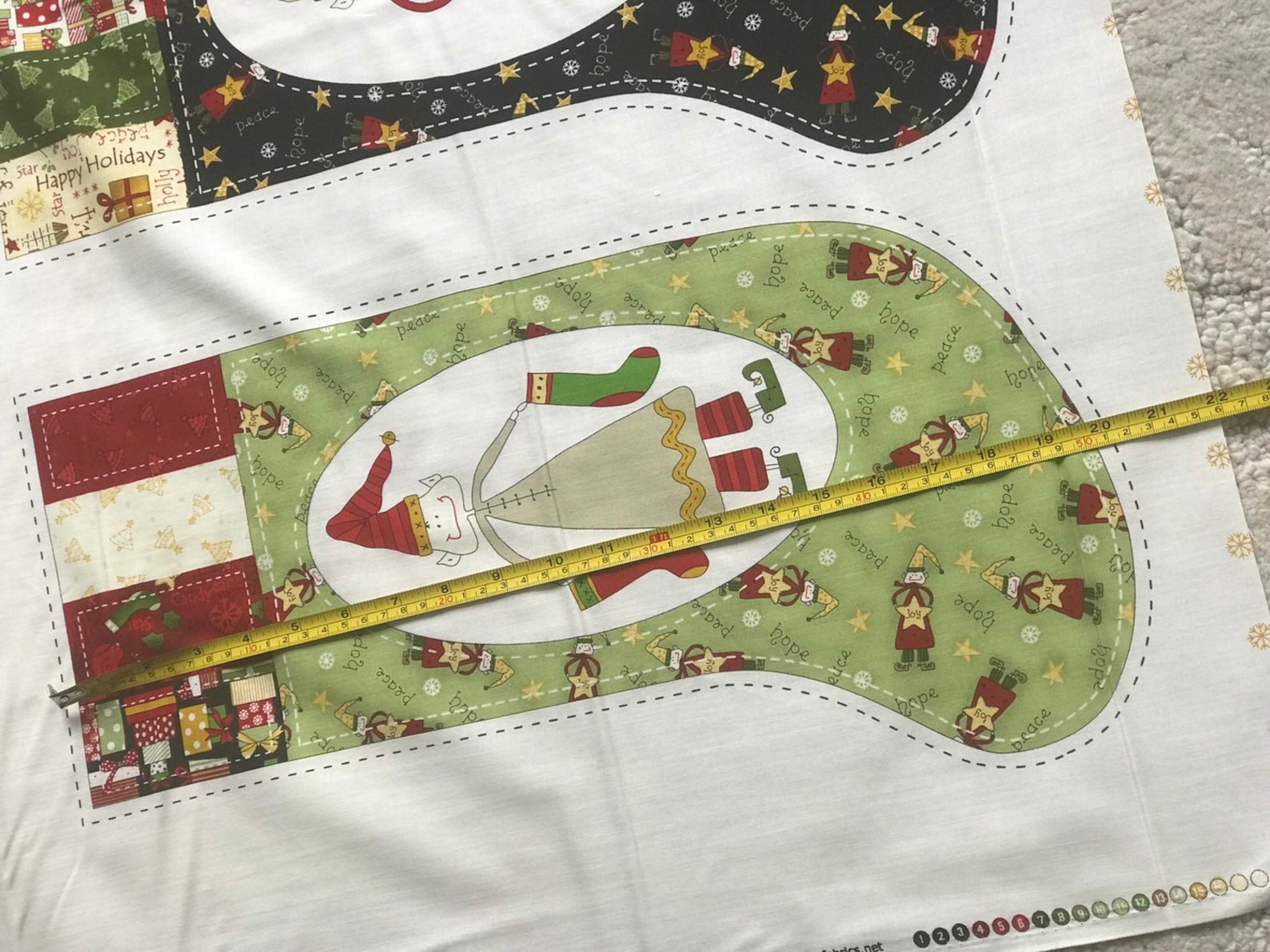 Christmas Elves Stockings Fabric Panels | Etsy