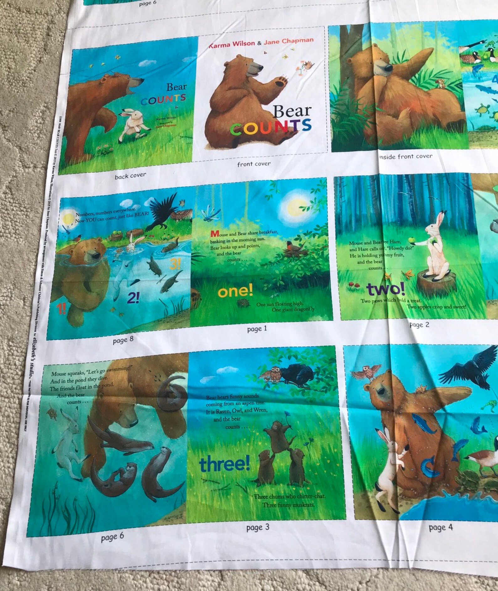 Bear Counts Book Panels - Etsy