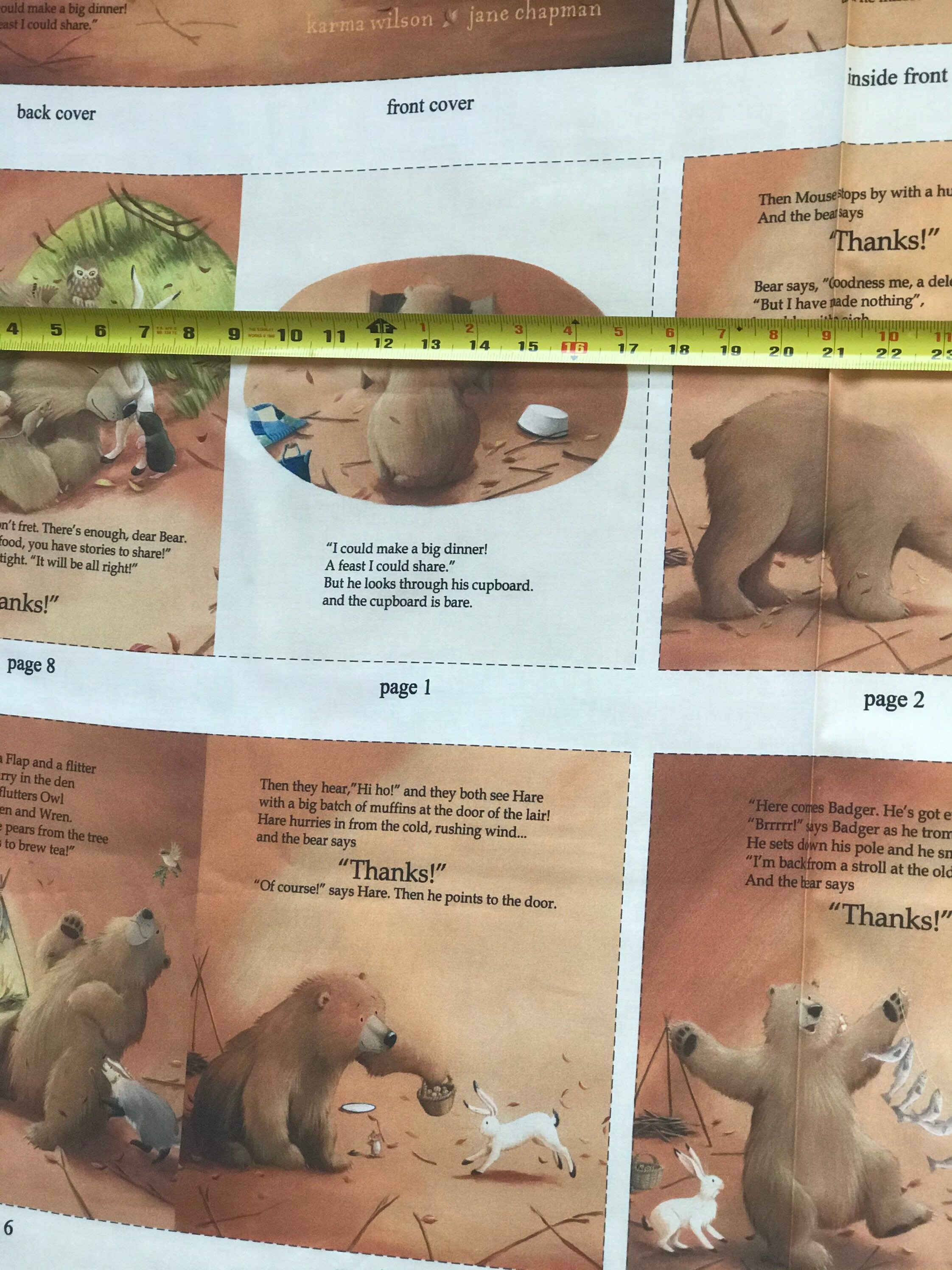 Bear Says Thanks Book Panel - Etsy