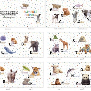 Alphabet Animals Polka Dot Book Panels - Etsy