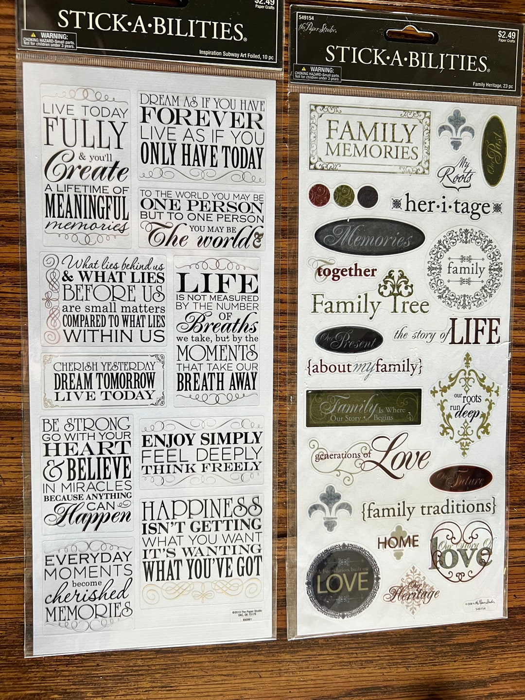 Inspirational Subway Art Foiled or Family Heritage Stickers Stick-a ...