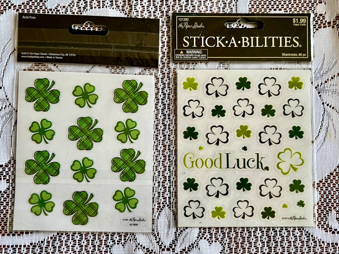 Mini Sticker Sheets of Your Choice of Shamrocks or Good Luck Shamrocks ...