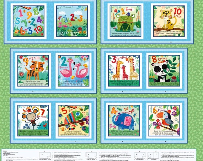 Crew Zoo 1 2 3 Counting Book Panels - Etsy