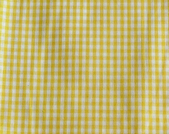 Yellow Gingham Fabric Yellow and White 5/ Gingham Check by - Etsy
