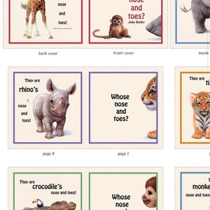 Whose Nose and Toes Animal Book Panel - Etsy