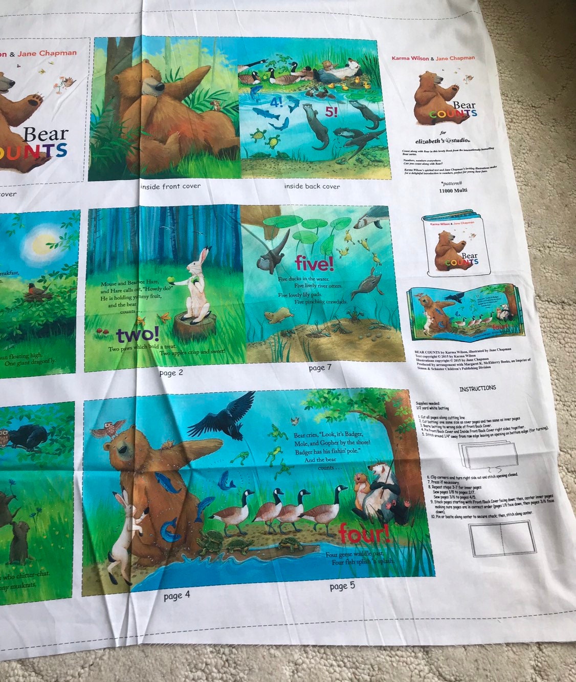 Bear Counts Book Panels - Etsy