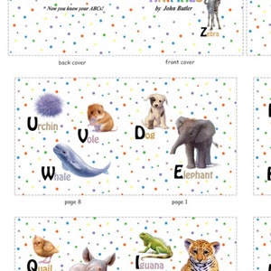 Alphabet Animals Polka Dot Book Panels - Etsy