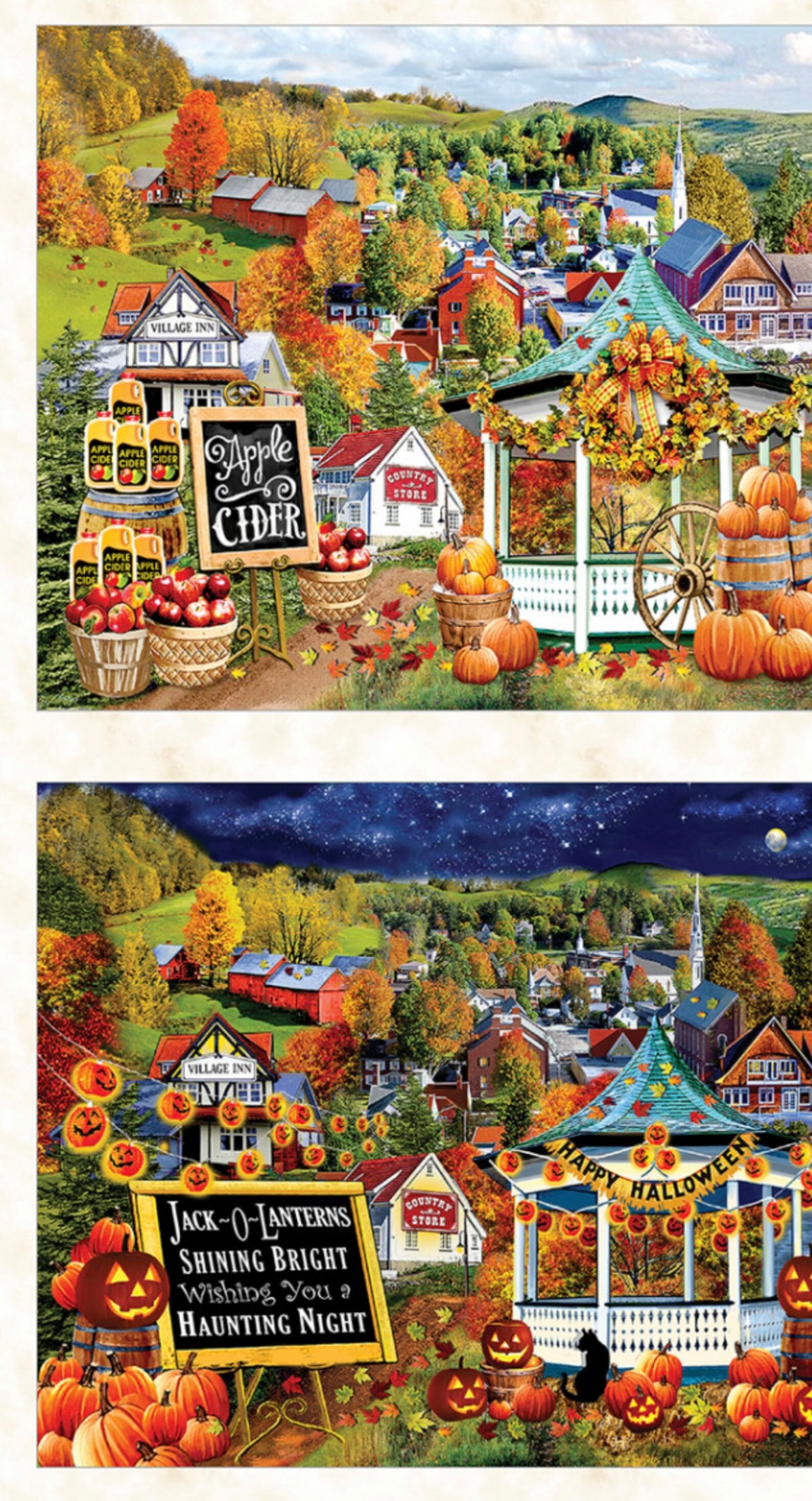 Fall Season Scene Fabric Panel Table Runner - Etsy