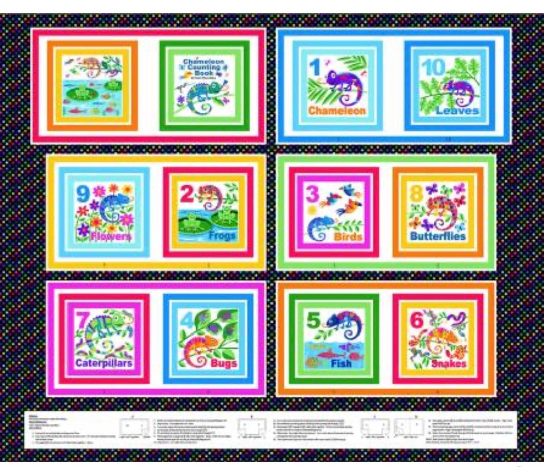 Chameleon Counting Book Panels Cheerful & Colorful - Etsy