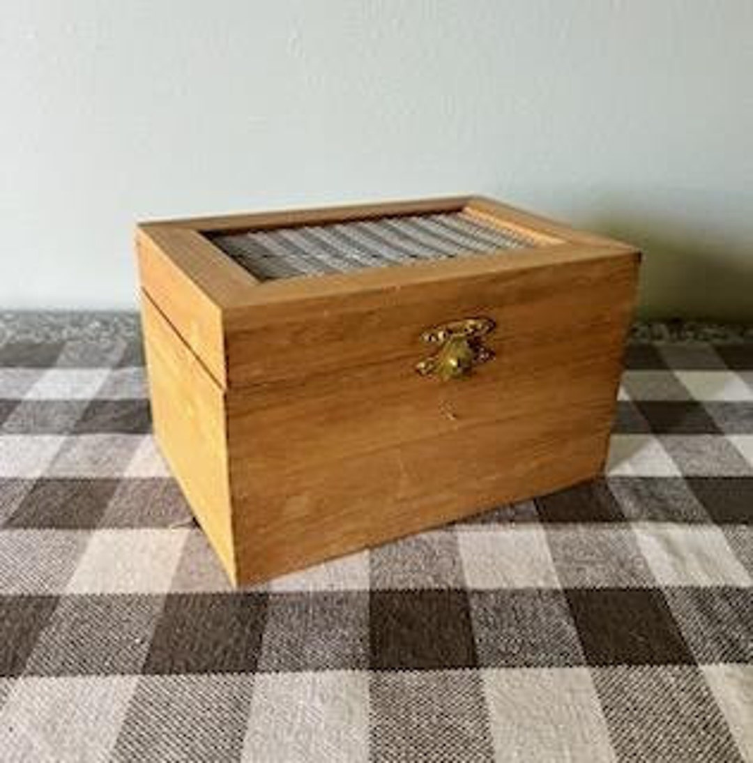 Unfinished Stained Wood Box With White Screen Top - Etsy