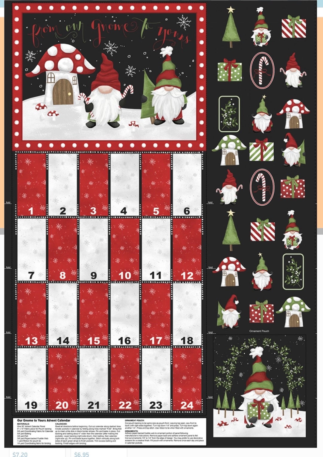 Our Gnome to Yours Christmas Advent Calendar Panels - Etsy