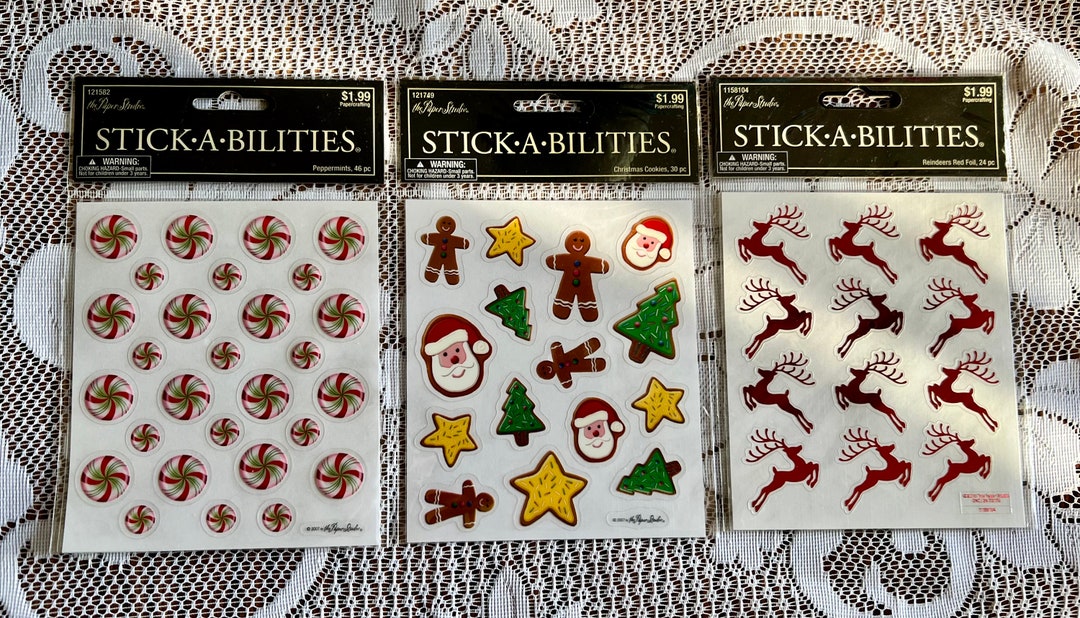 Mini Sticker Sheets of Your Choice of Either Peppermints or Christmas ...
