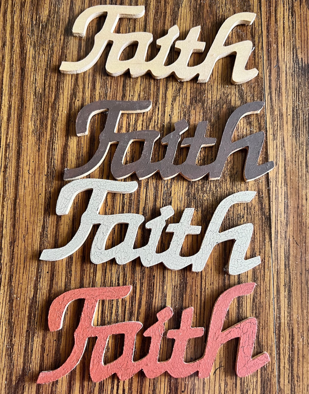 Four Different Faith Wood Words in Your Choice of Color - Etsy