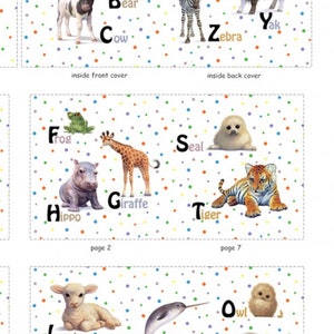 Alphabet Animals Polka Dot Book Panels - Etsy