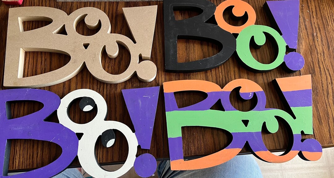 Boo Word MDF Wood Sign Halloween Your Choice of Color to Finish - Etsy
