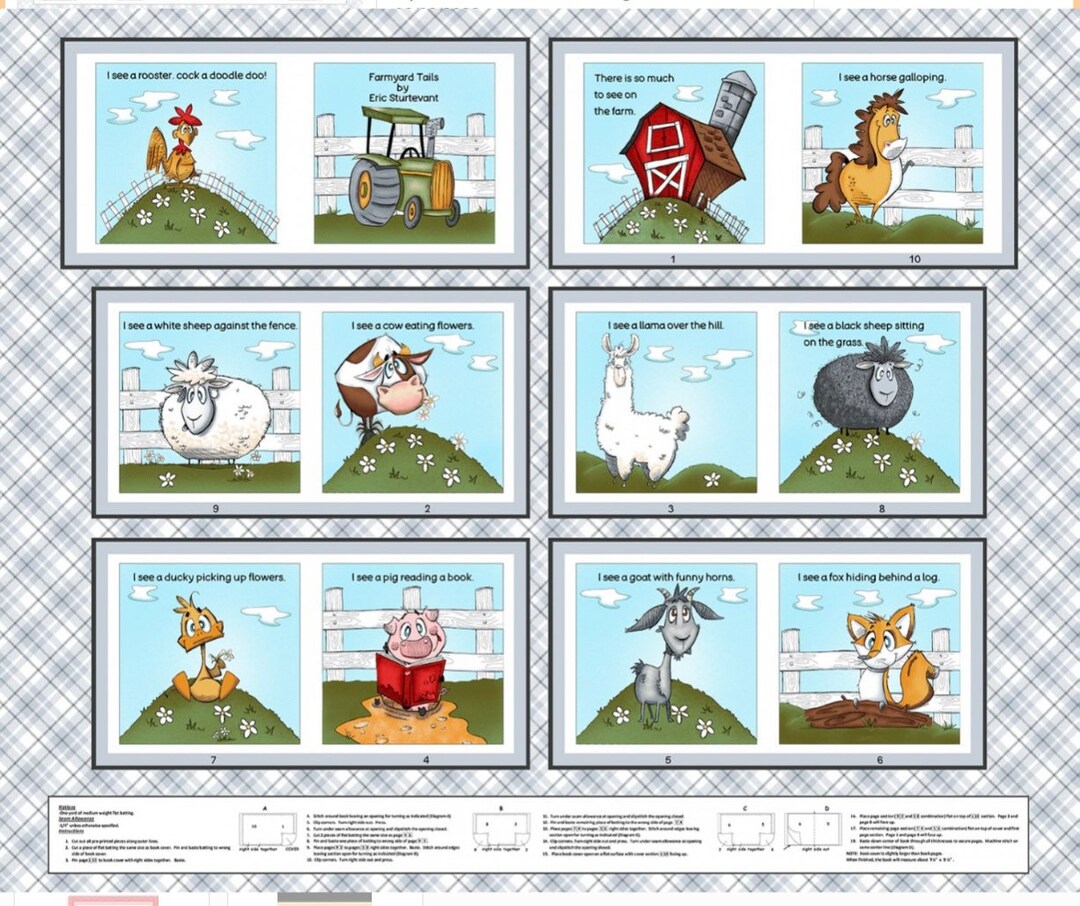 Farm Tails Book Panels Farmland Tails - Etsy