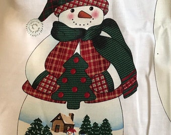 Snowman Panel Fabric - Etsy