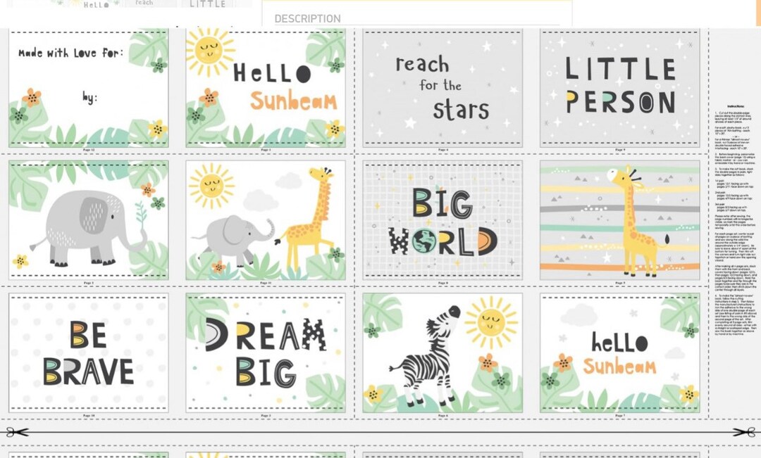 Hello Sunbeam Book Panels - Etsy