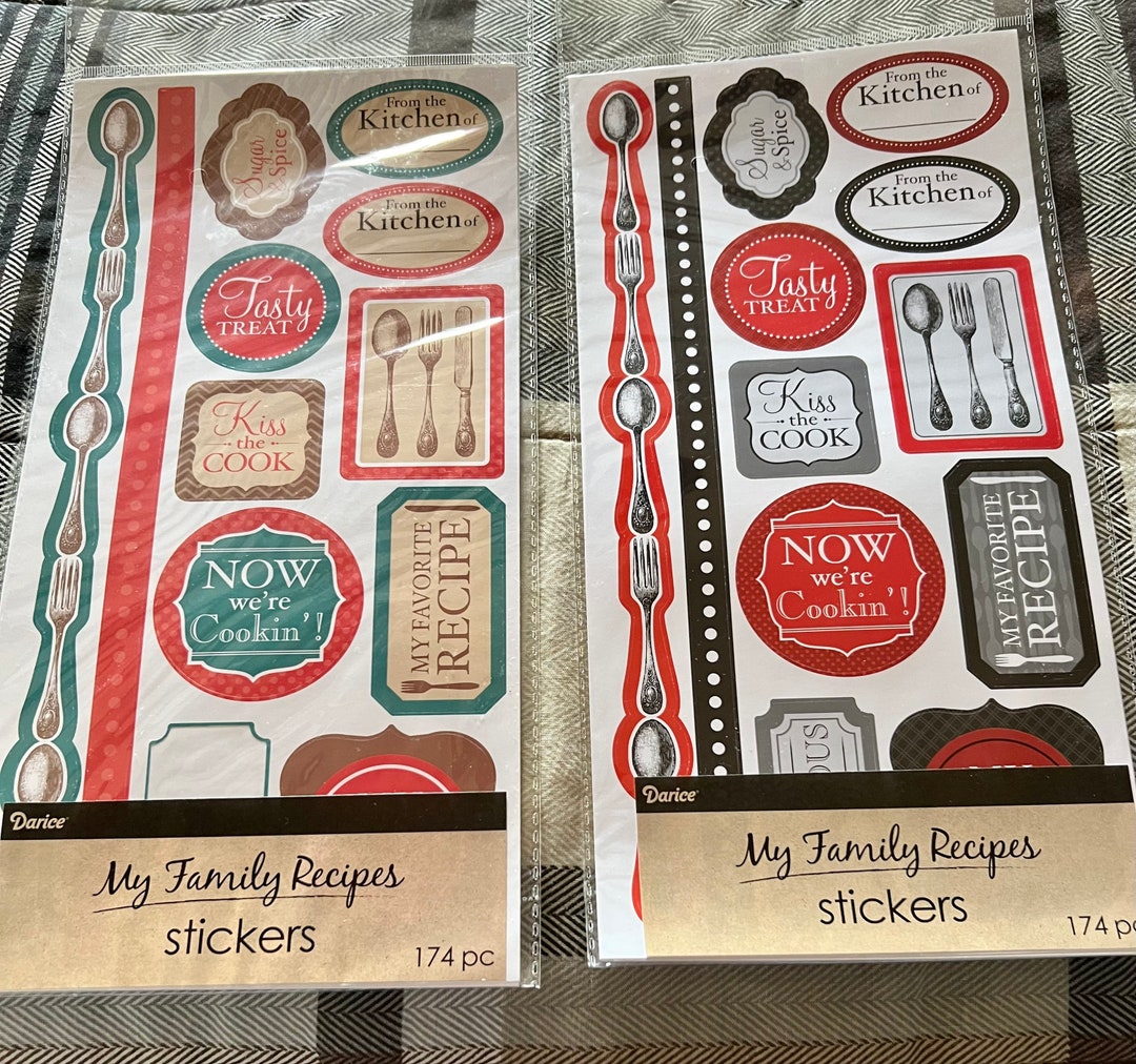 My Family Recipe Stickers Cutlery 174 Piece Your Choice of Color - Etsy
