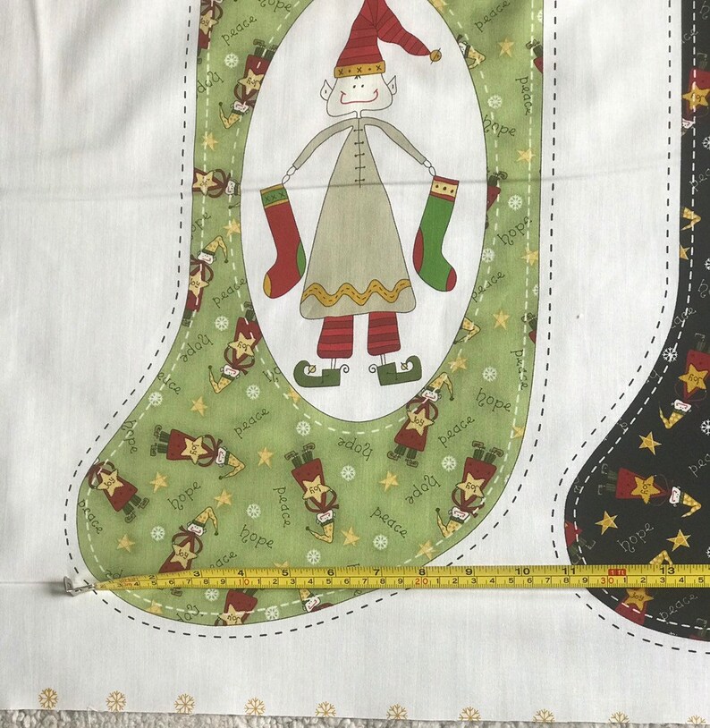 Christmas Elves Stockings Fabric Panels - Etsy