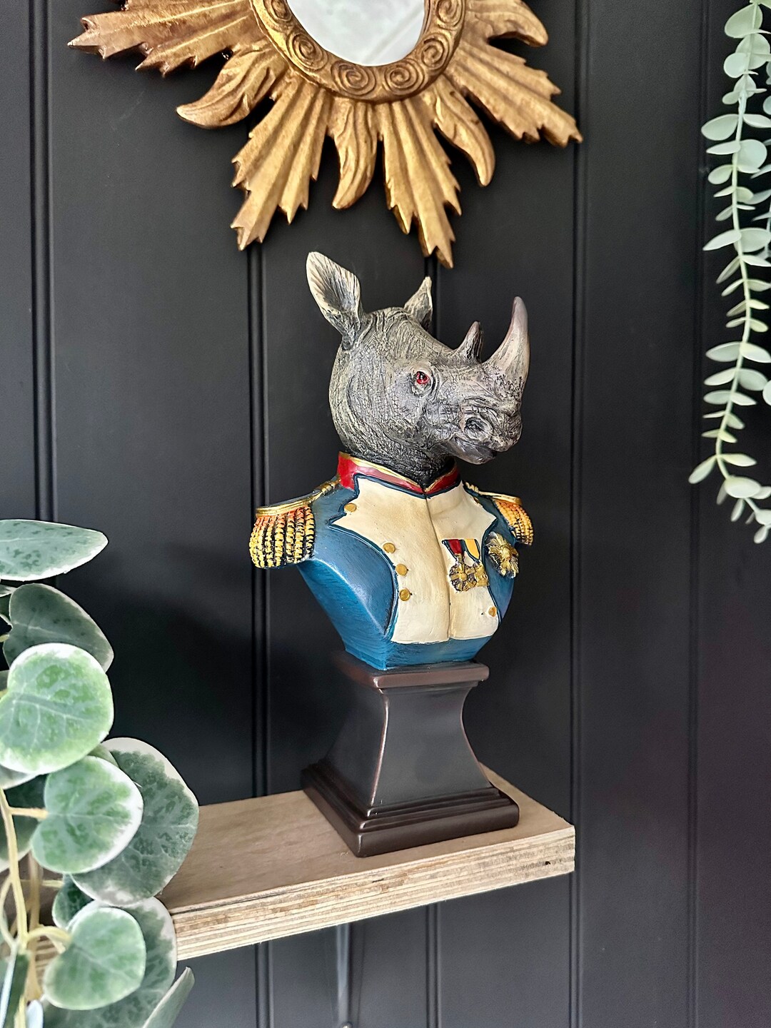 Fab Quirky Small Gentry Rhino Bust on Square Base | Eclectic Decor ...