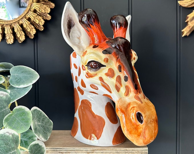 Ceramic Giraffe Head Vase | Decorative Vase | Eclectic Decor | Quirky ...