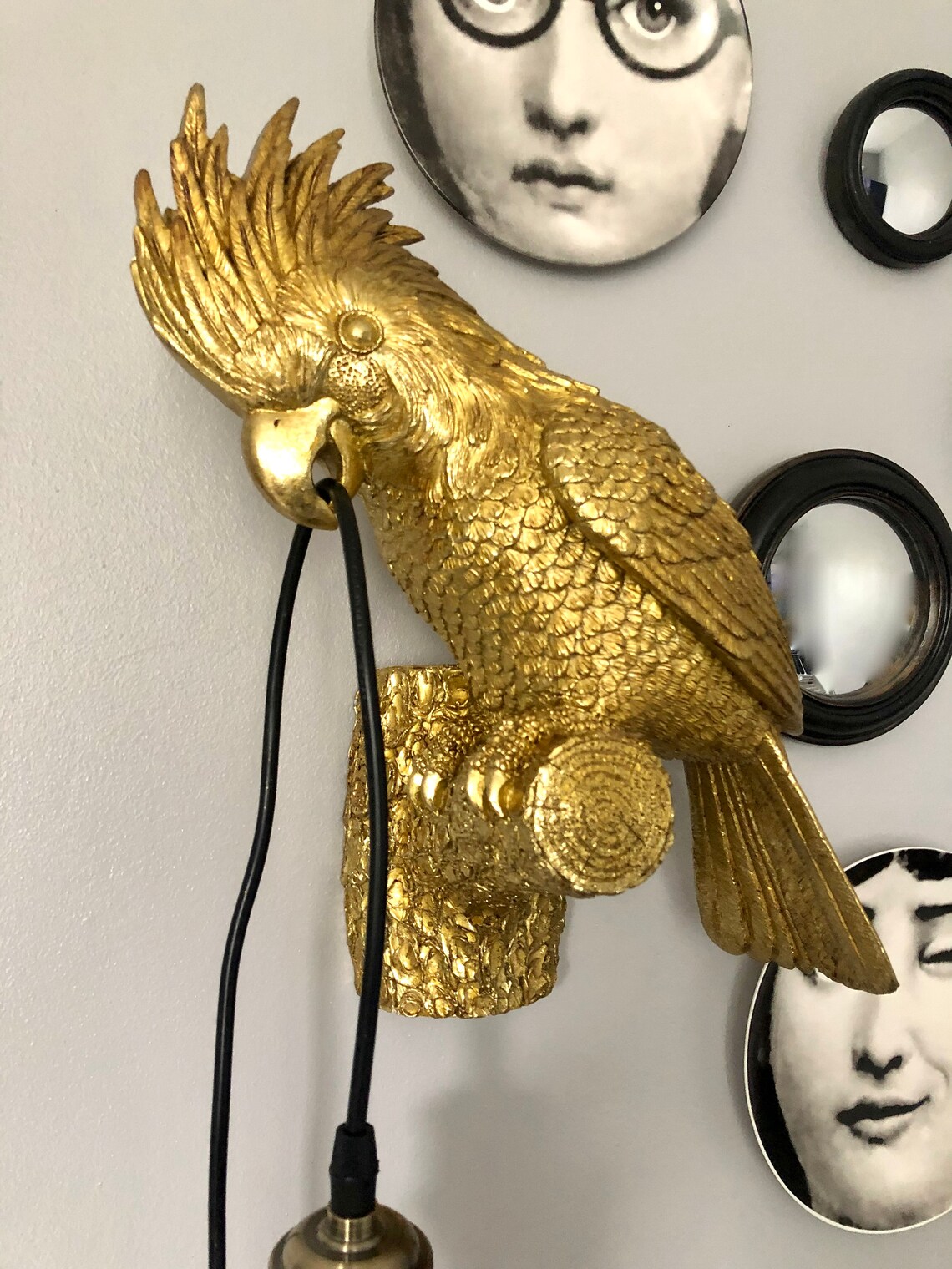 Quirky Antique Gold Perching Cockatoo Wall Lamp | Desk Lamp | Quirky ...