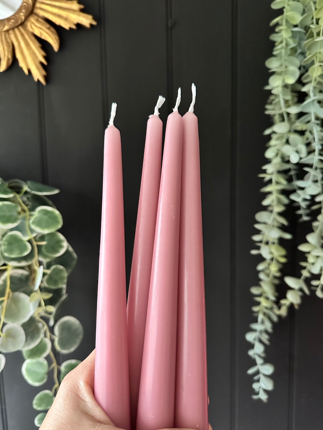 Rose Pink Taper Candles | Dinner Candlesticks - Etsy UK
