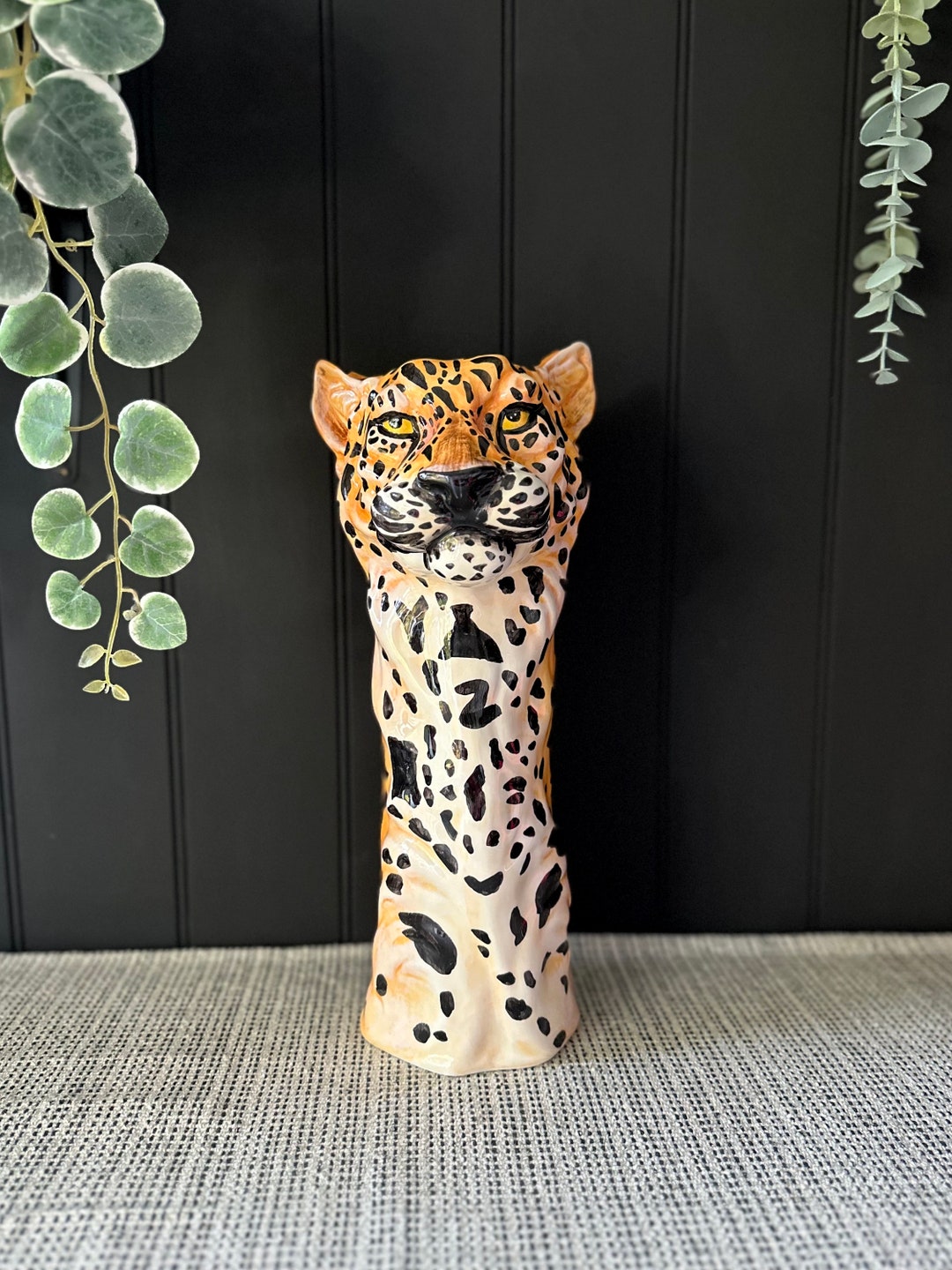 Tall Leopard Vase Decorative Vase Eclectic Decor Leopard Spots ...