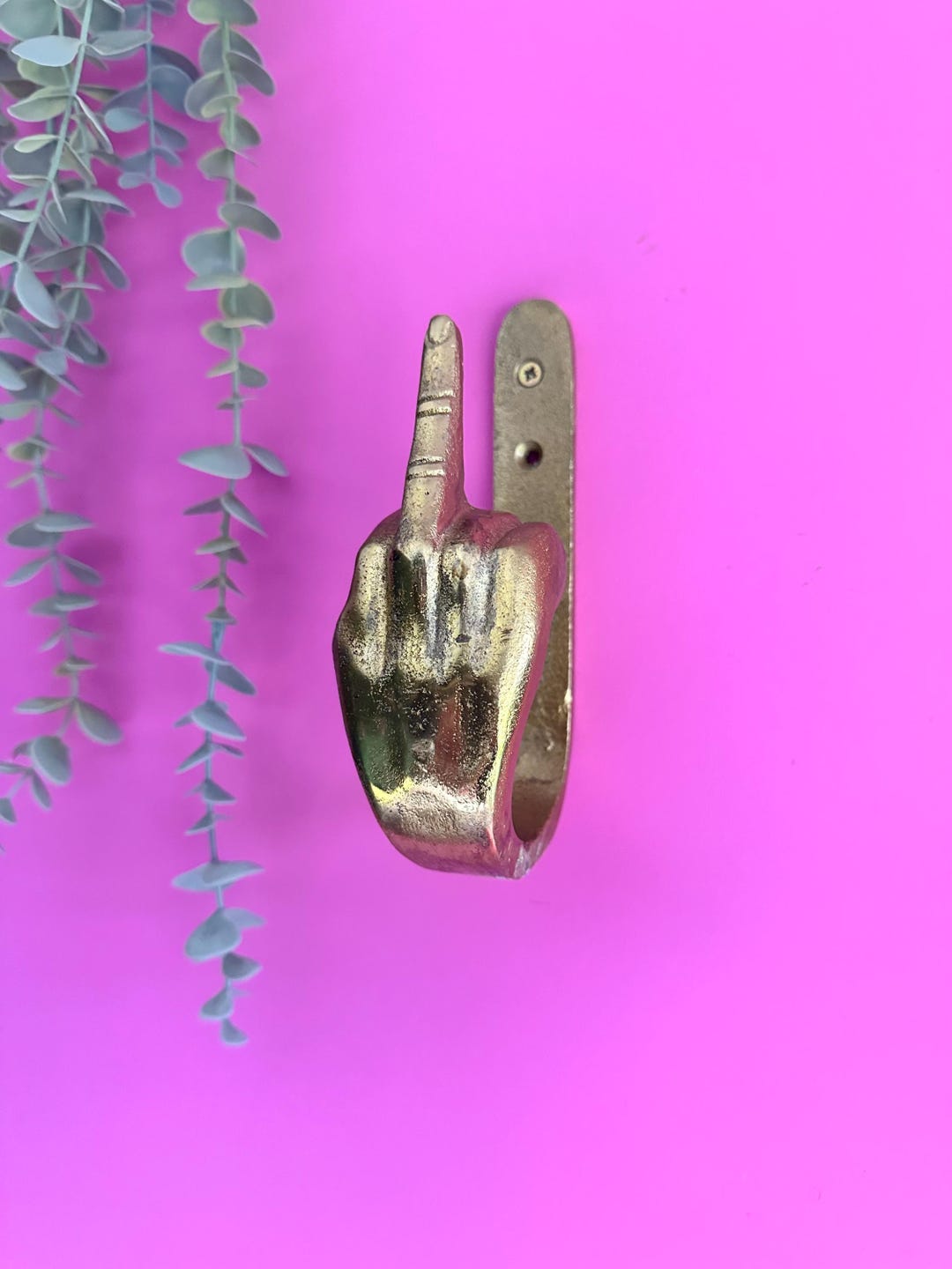 Gold Middle Finger Wall Hook | Wall Art | Eclectic Decor | Wall Decor ...