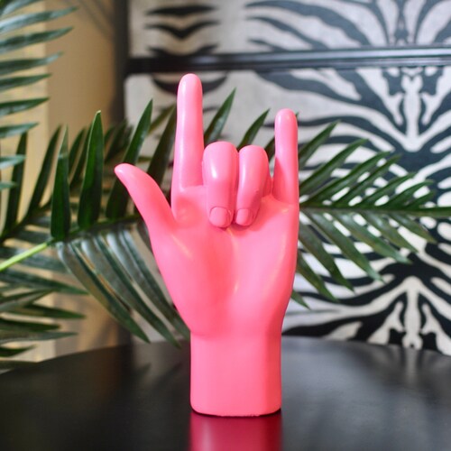 Quirky Pink Rock on Hand Sculpture Eclectic Decor Gift - Etsy