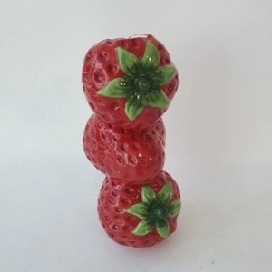 Small Strawberry Stem Vase | Quirky Fruit Planter | Eclectic Decor ...