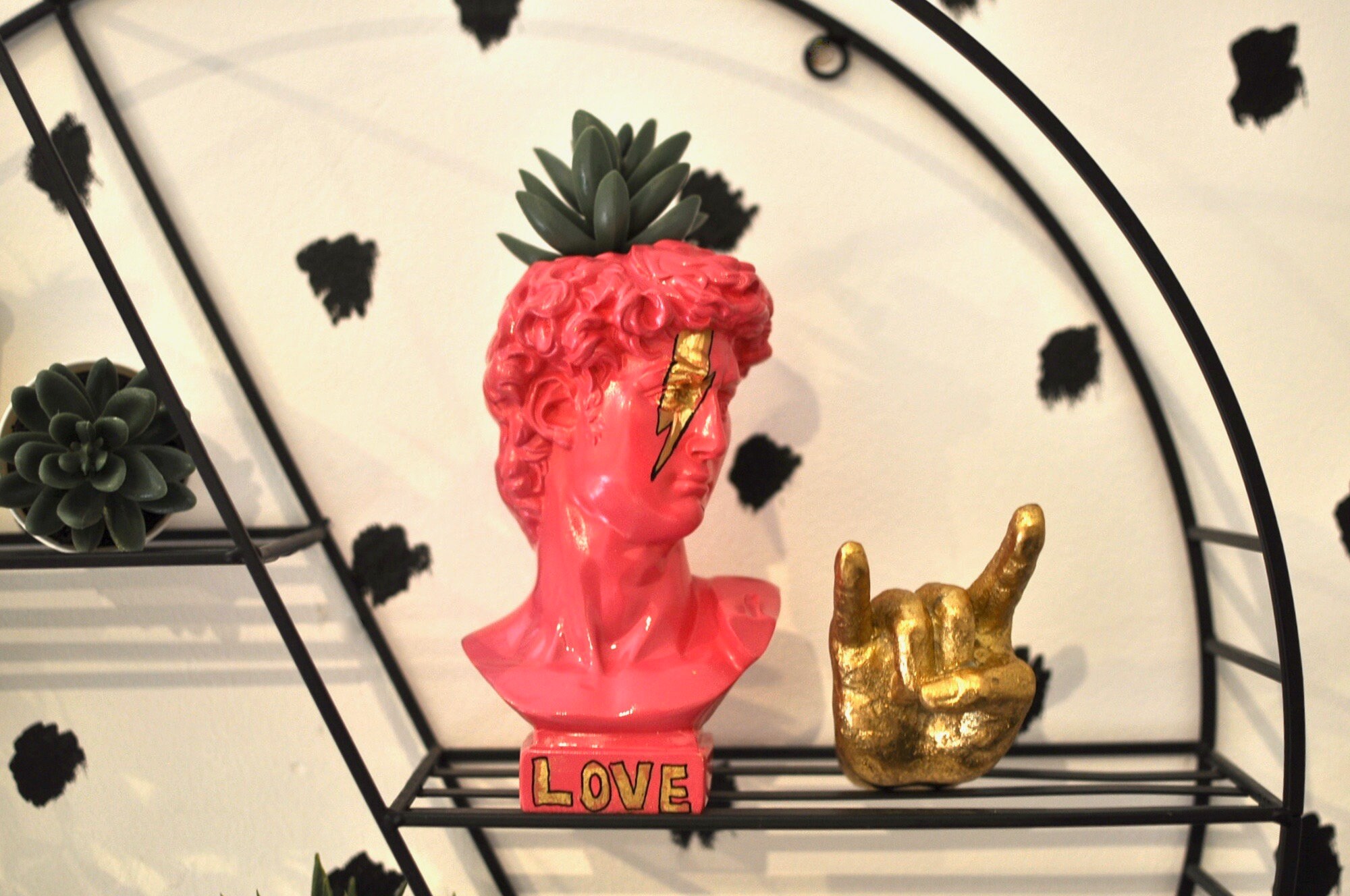 Quirky Pink David Head Planter Ornament Colourful Decor - Etsy