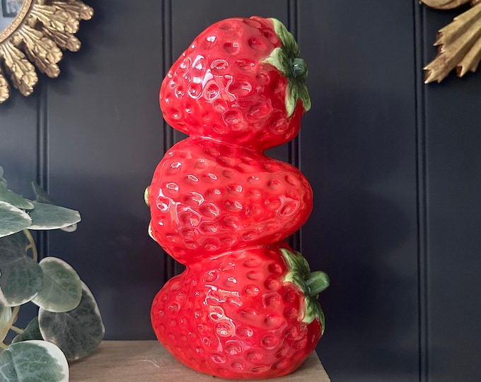 Small Strawberry Stem Vase Quirky Fruit Planter Eclectic Decor Fun ...