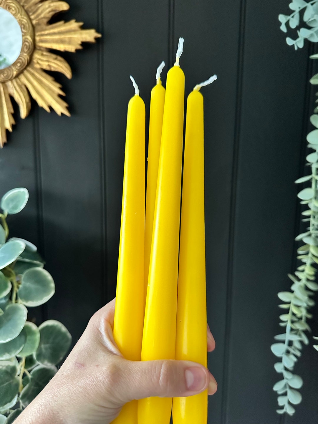 Yellow Taper Candles | Dinner Candlesticks | Secret Santa Gift ...