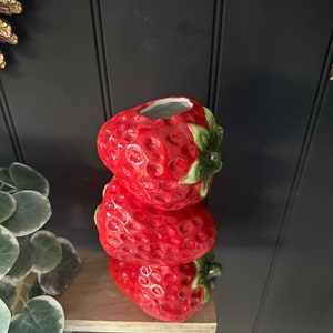 Small Strawberry Stem Vase | Quirky Fruit Planter | Eclectic Decor ...