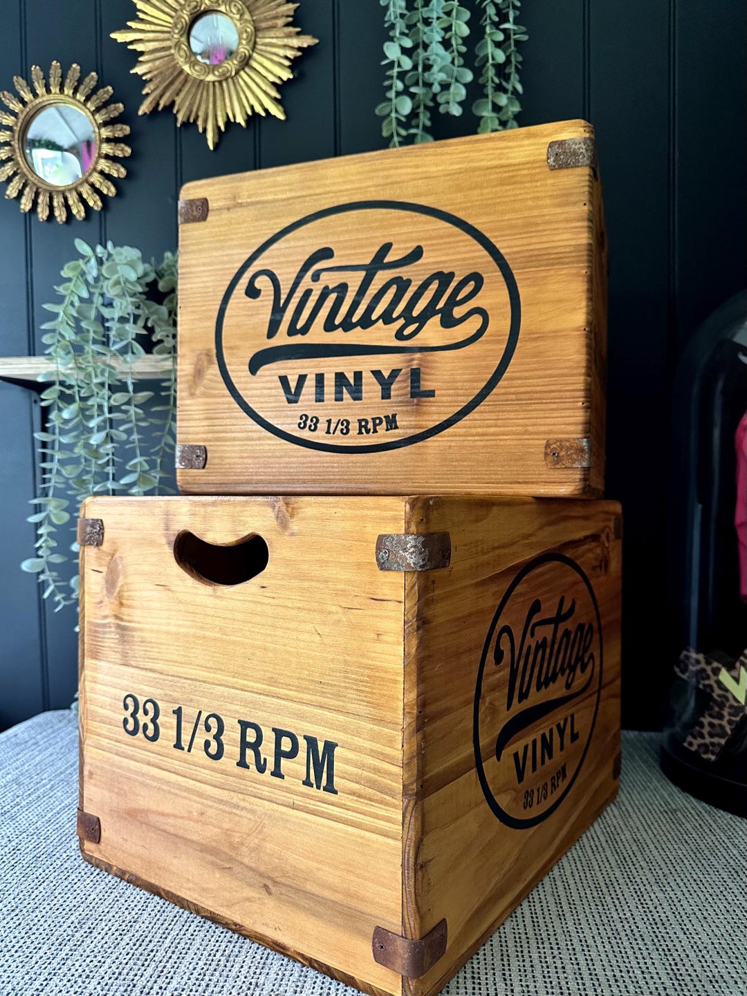 Retro Wooden Vinyl Record Storage Box: Eclectic Home Decor | Secret ...