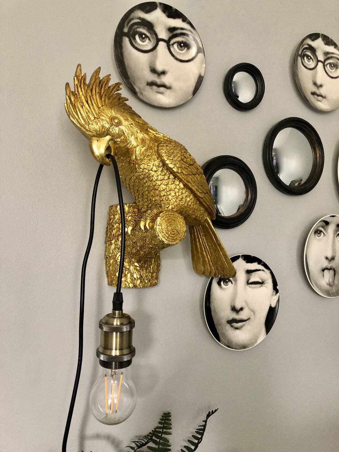 Quirky Antique Gold Perching Cockatoo Wall Lamp | Desk Lamp | Quirky ...
