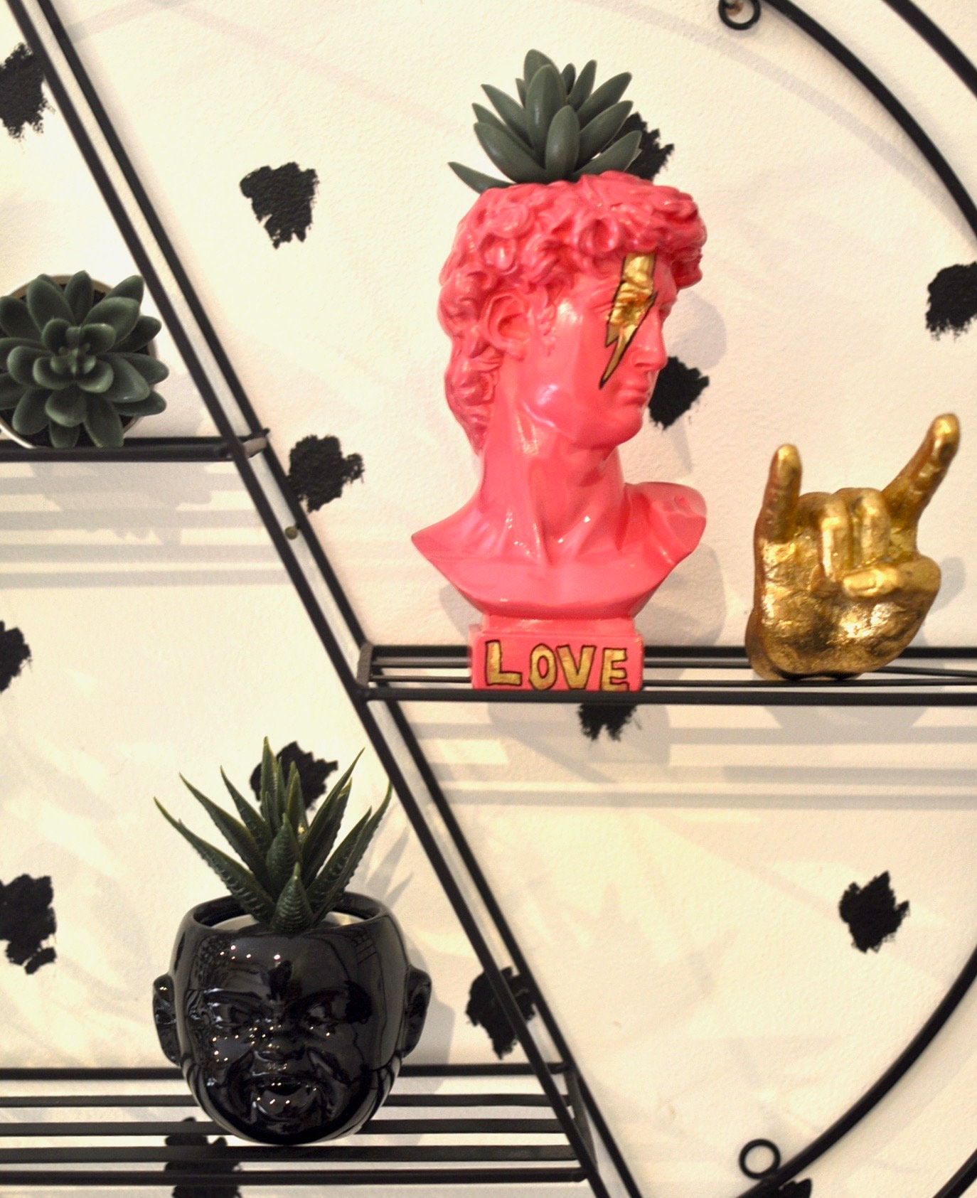 Quirky Pink David Head Planter Ornament Colourful Decor - Etsy