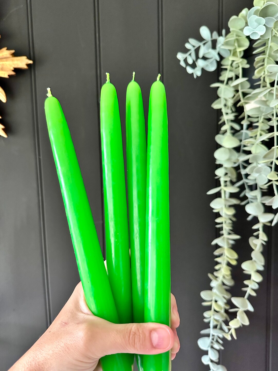 Green Taper Candles | Eclectic Decor | Tablescaping | Dinner Candles ...