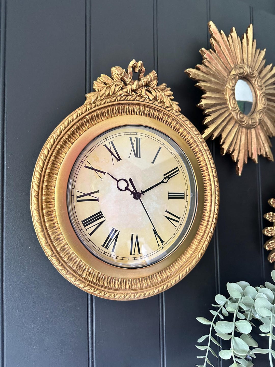 Antique Gold Ornate Wall Clock Decorative Accessories Home Decor ...