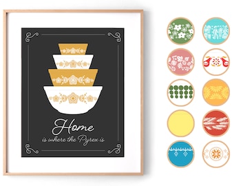 Pyrex Vintage Kitchen .svg Pattern Downloads Editable - Etsy
