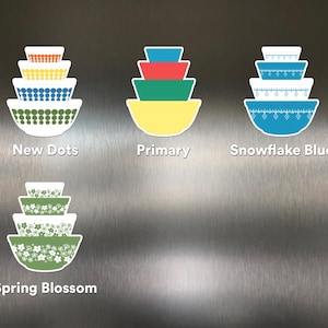 Pyrex Mixing Bowl Stack Magnet: Retro Kitchen Decor Gift - Etsy