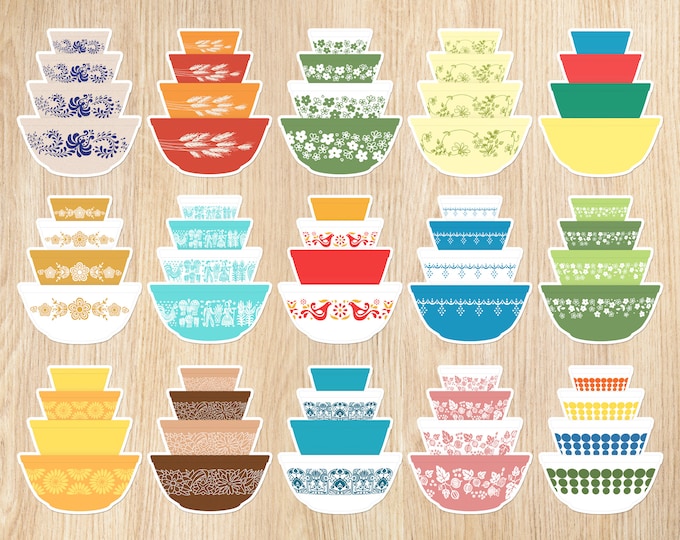 Pyrex Inspired Butterprint, Gooseberry, Friendship, Butterfly Gold ...