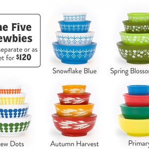 Miniature Pyrex-inspired Mixing Bowls – Stackable Vintage Kitchen ...
